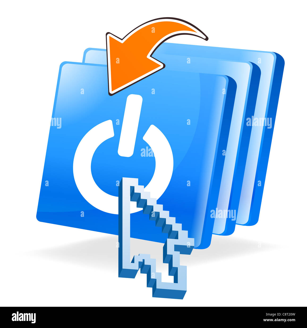 Illustration of power button with sign Stock Photo - Alamy