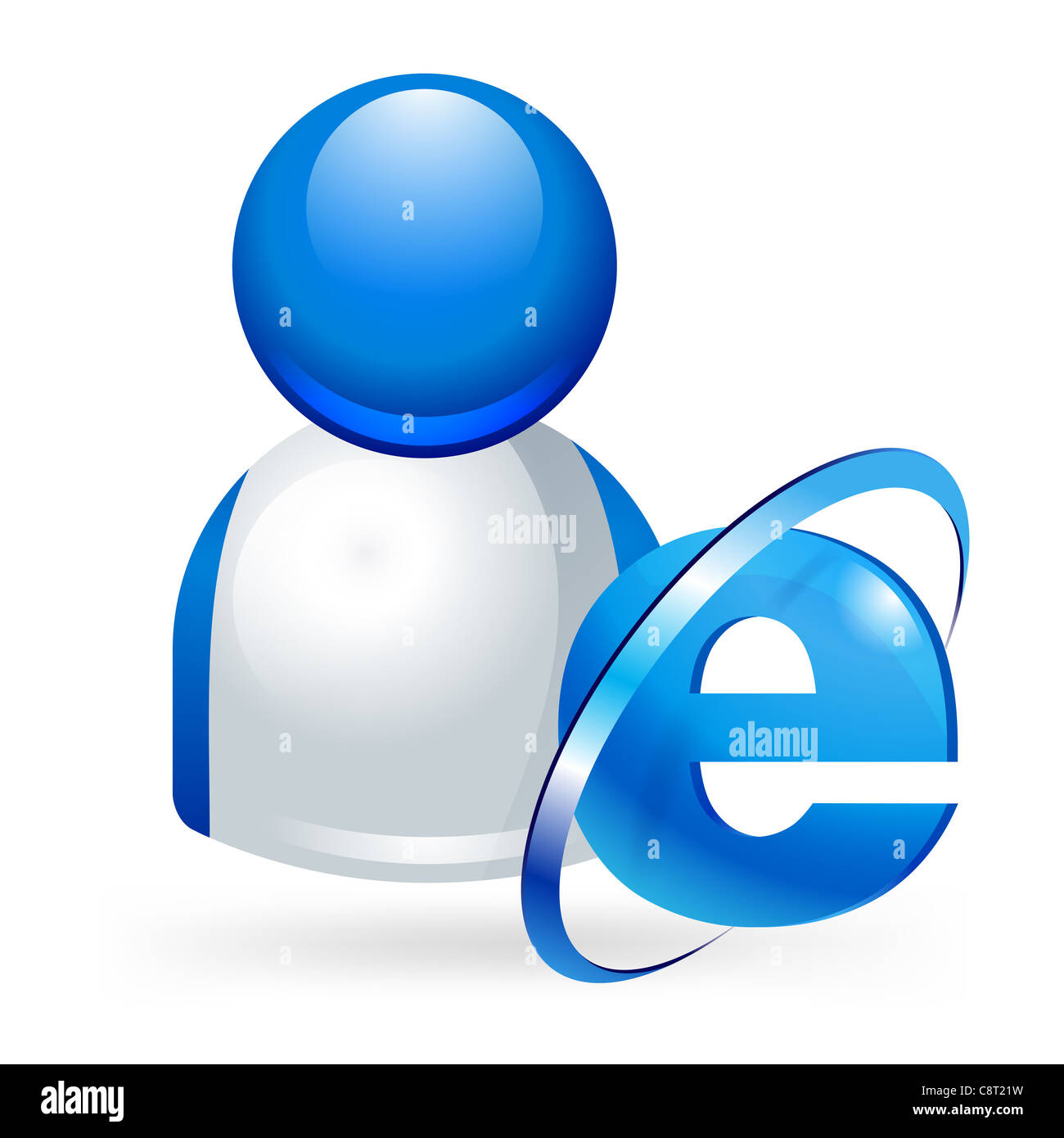 Illustration of human representation with internet symbol Stock Photo ...
