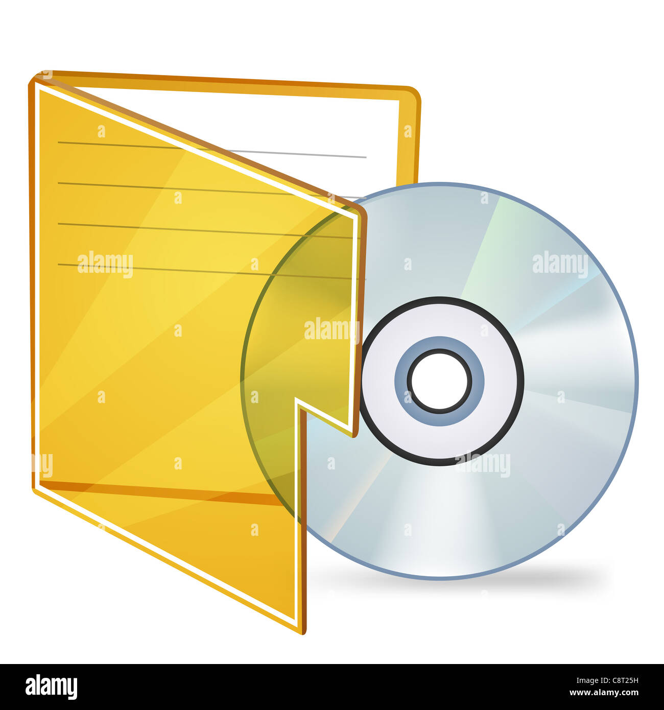 Illustration of compact disc with file Stock Photo - Alamy