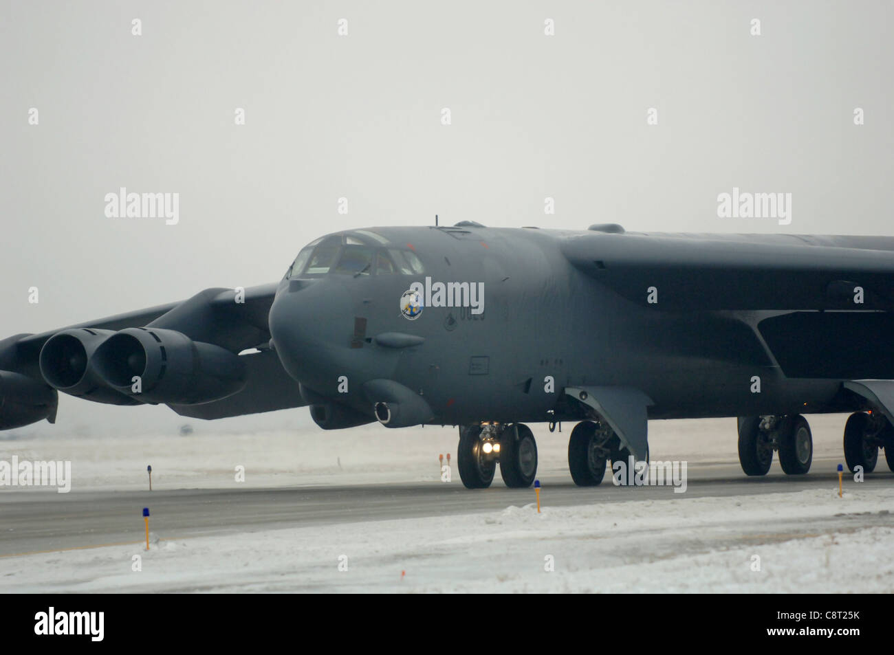 A B-52 Stratofortress taxis during an alert exercise at Minot Air Force ...