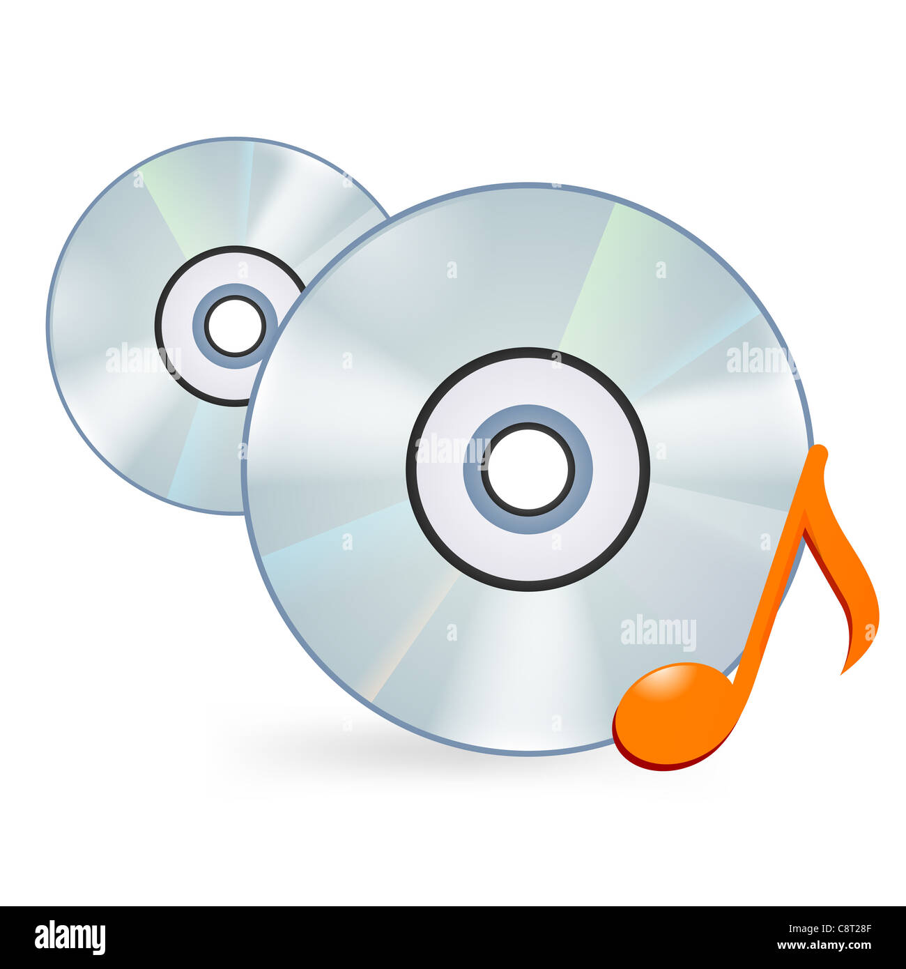Illustration of compact disc with musical note Stock Photo - Alamy