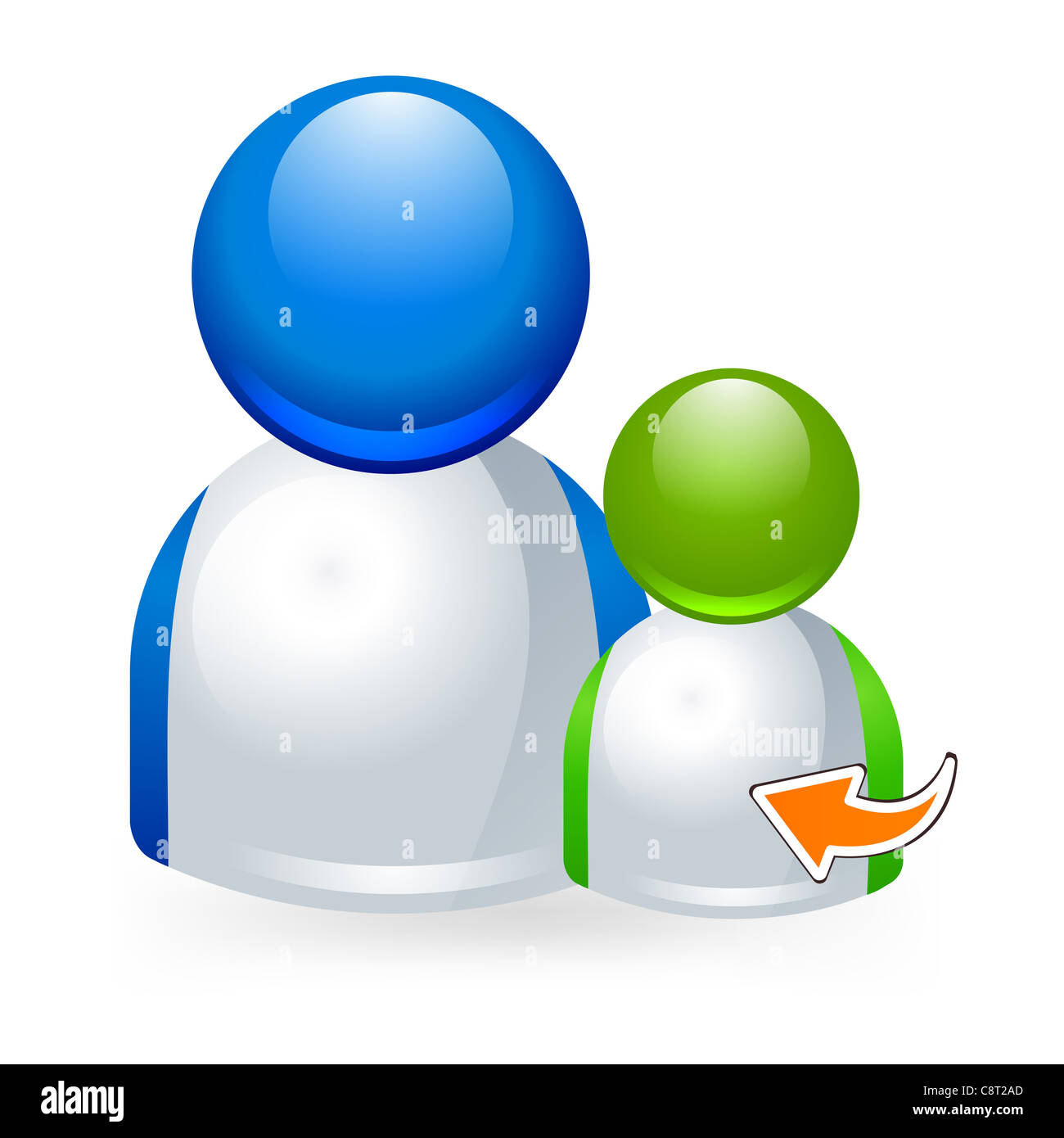 Human illustration with arrow sign Stock Photo - Alamy
