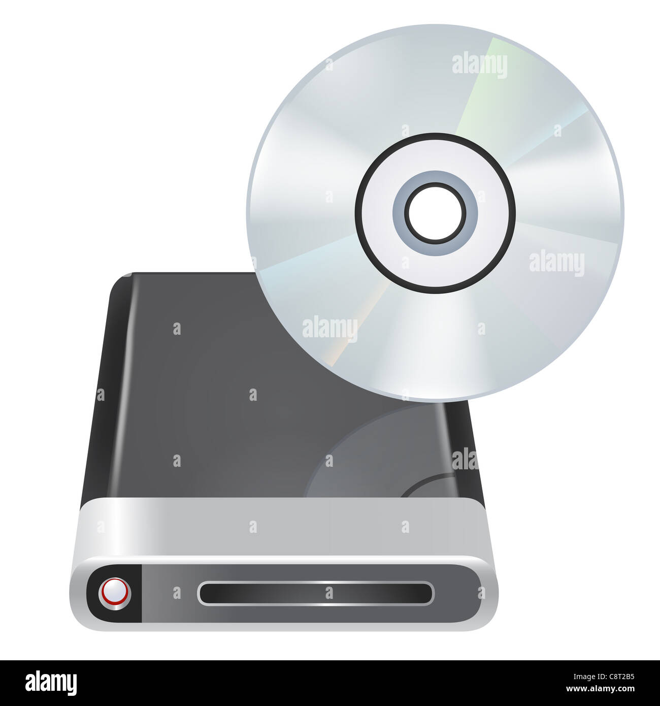Illustration of hard drive and compact disc Stock Photo - Alamy