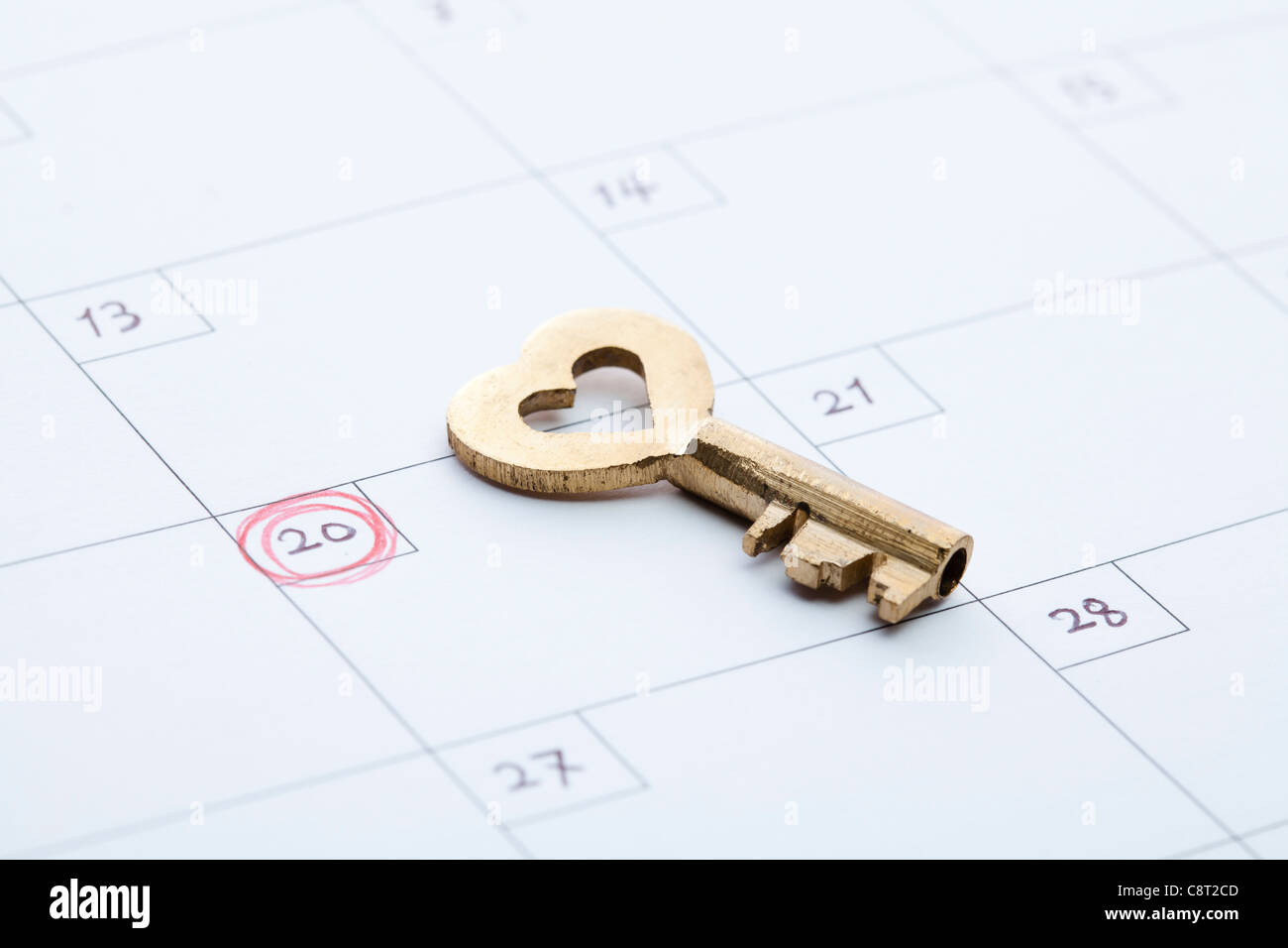 Close-up Of Calendar With Key Stock Photo - Alamy