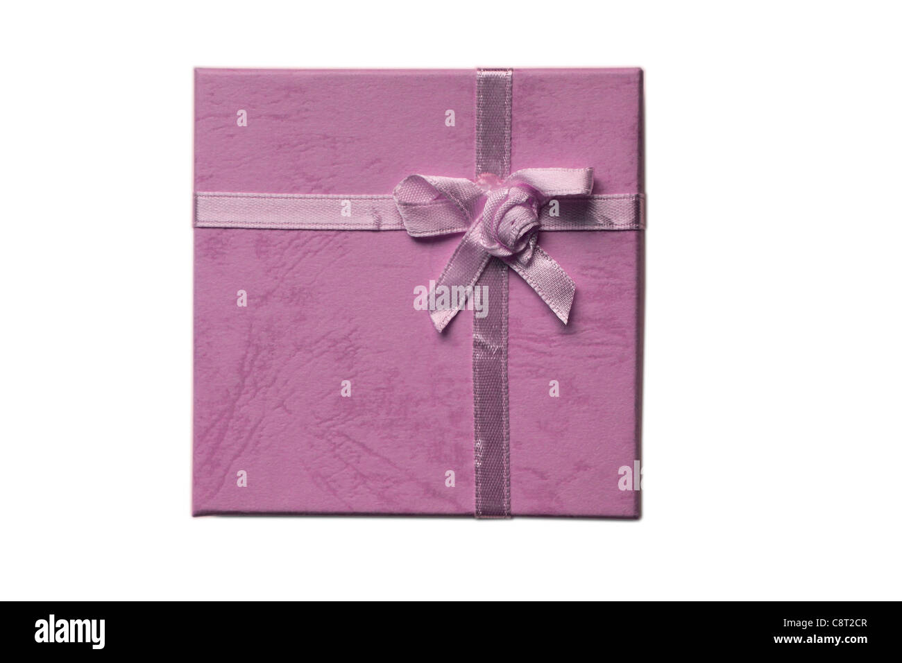 Pink gift box with a bow isolated on white Stock Photo - Alamy