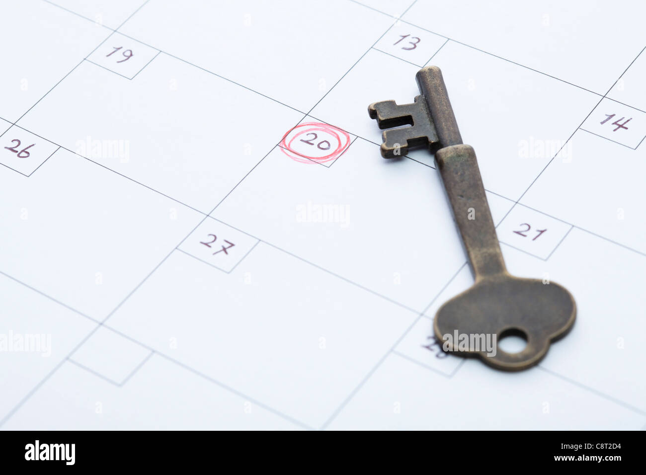 Close-up Of Calendar With Key Stock Photo - Alamy