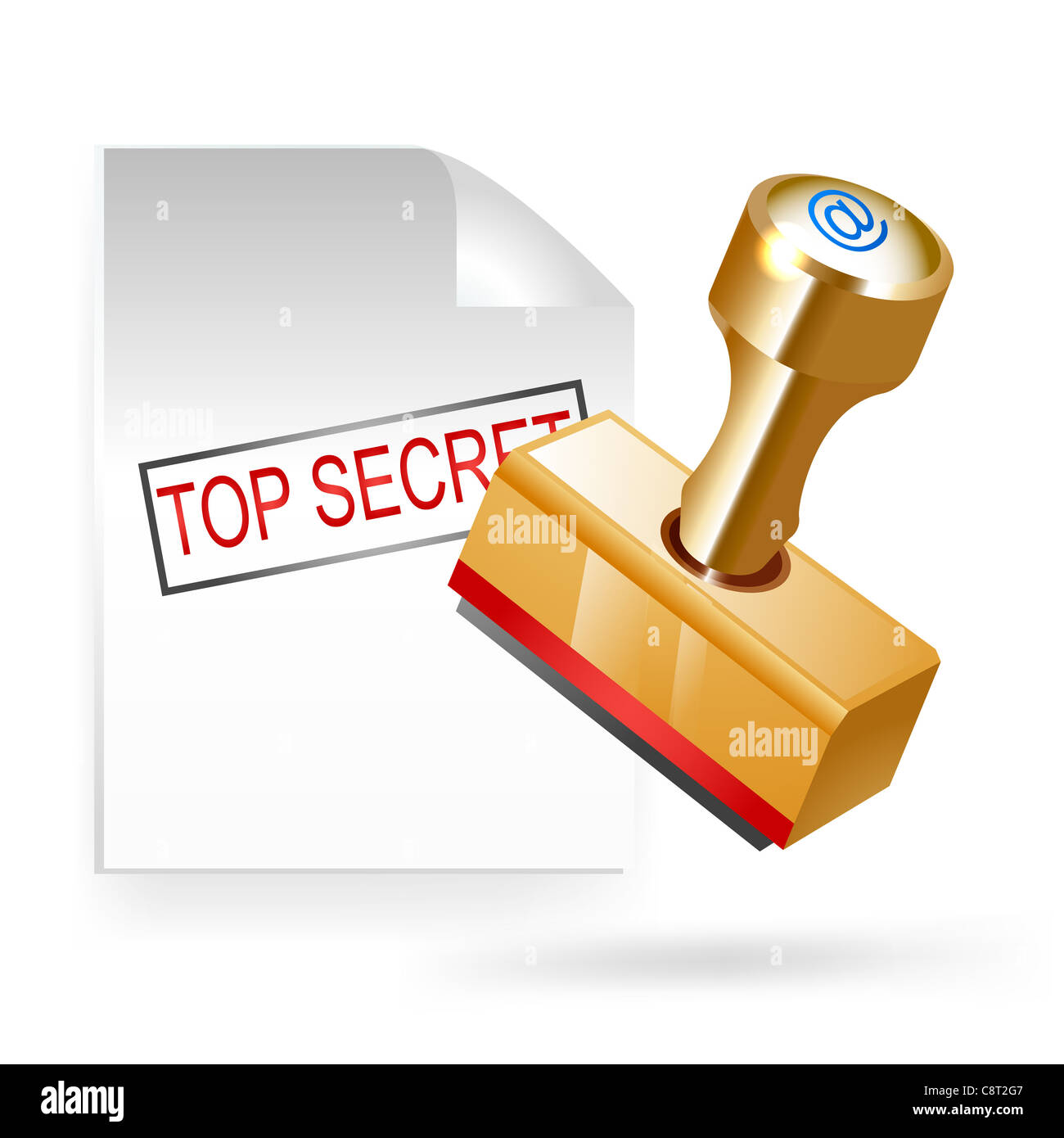 Illustration of rubber stamp on confidential paper Stock Photo - Alamy