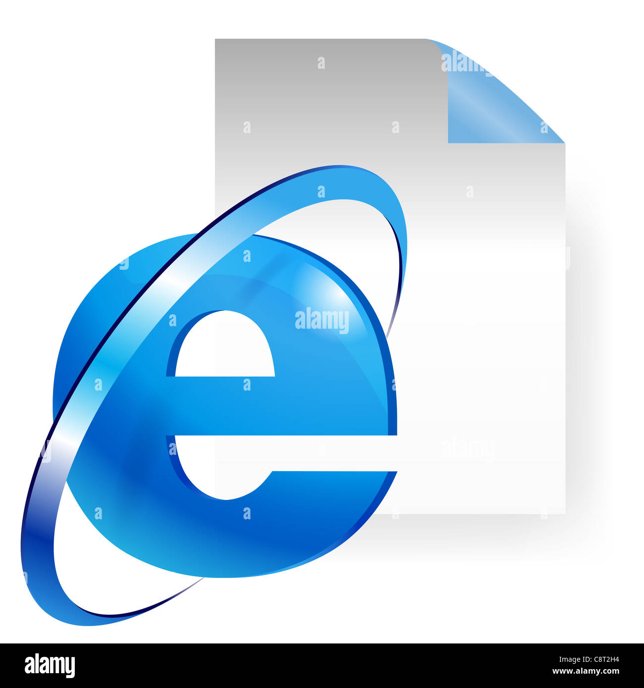 Illustration of 'e' symbol and paper Stock Photo - Alamy