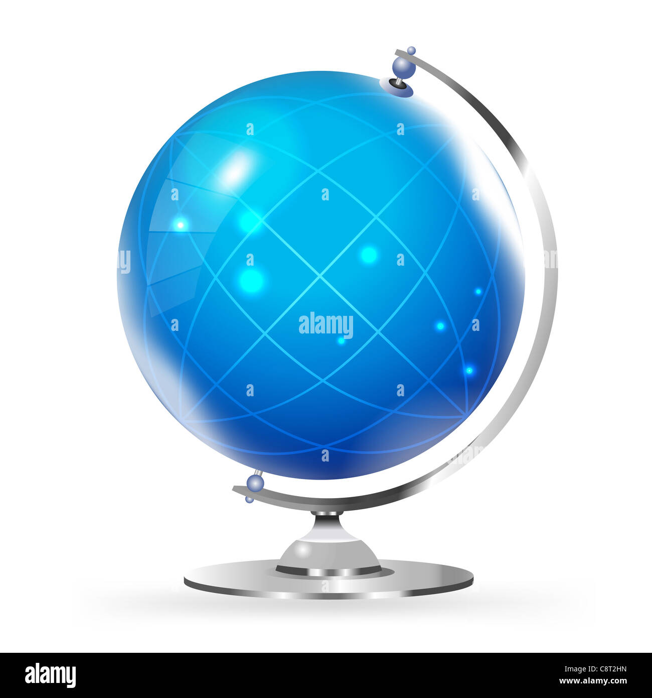 Illustration of desktop globe against white background Stock Photo - Alamy