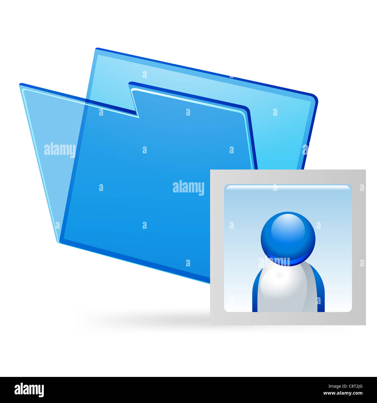 Illustration of open folder icon against white background Stock Photo ...