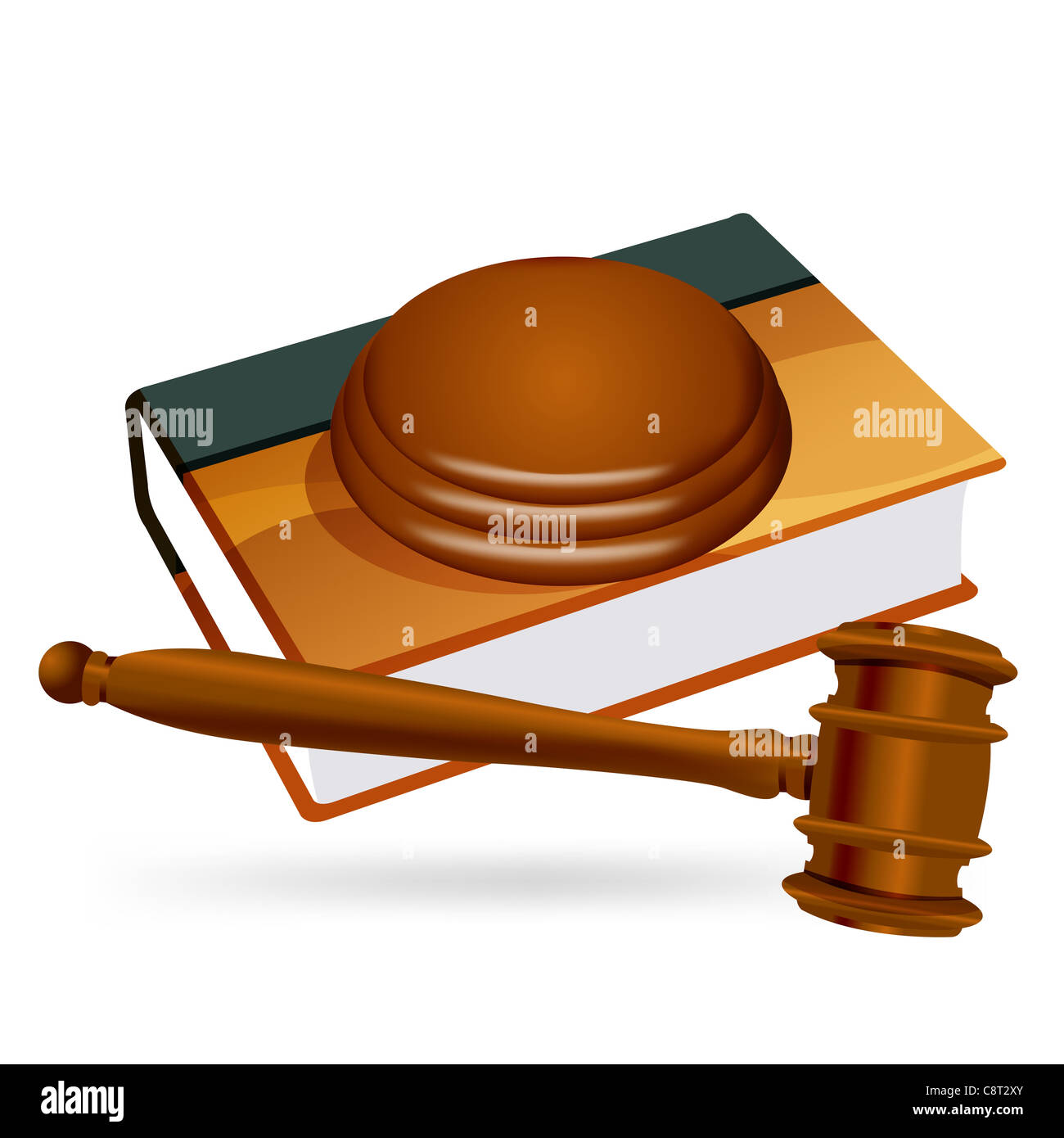 Illustration of gavel and block with a book Stock Photo - Alamy