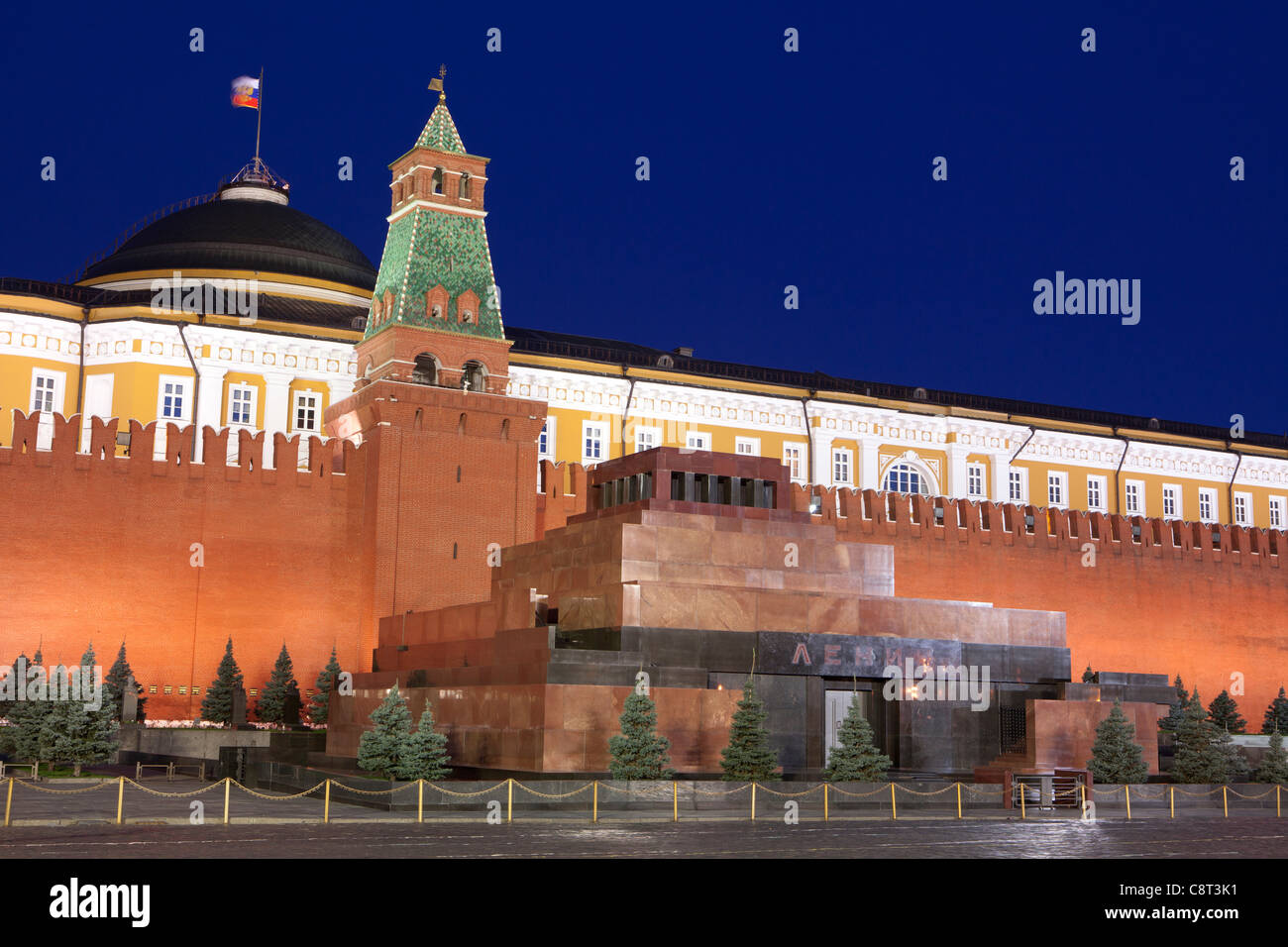 Vladimir Lenin's Mausoleum (1924) at the Red Square in Moscow, Russia ...