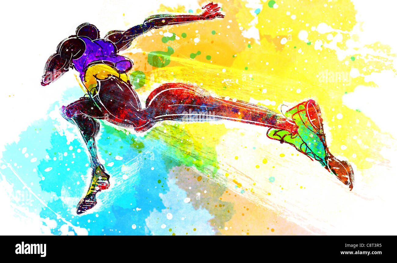 Athlete running silhouette hi-res stock photography and images - Alamy