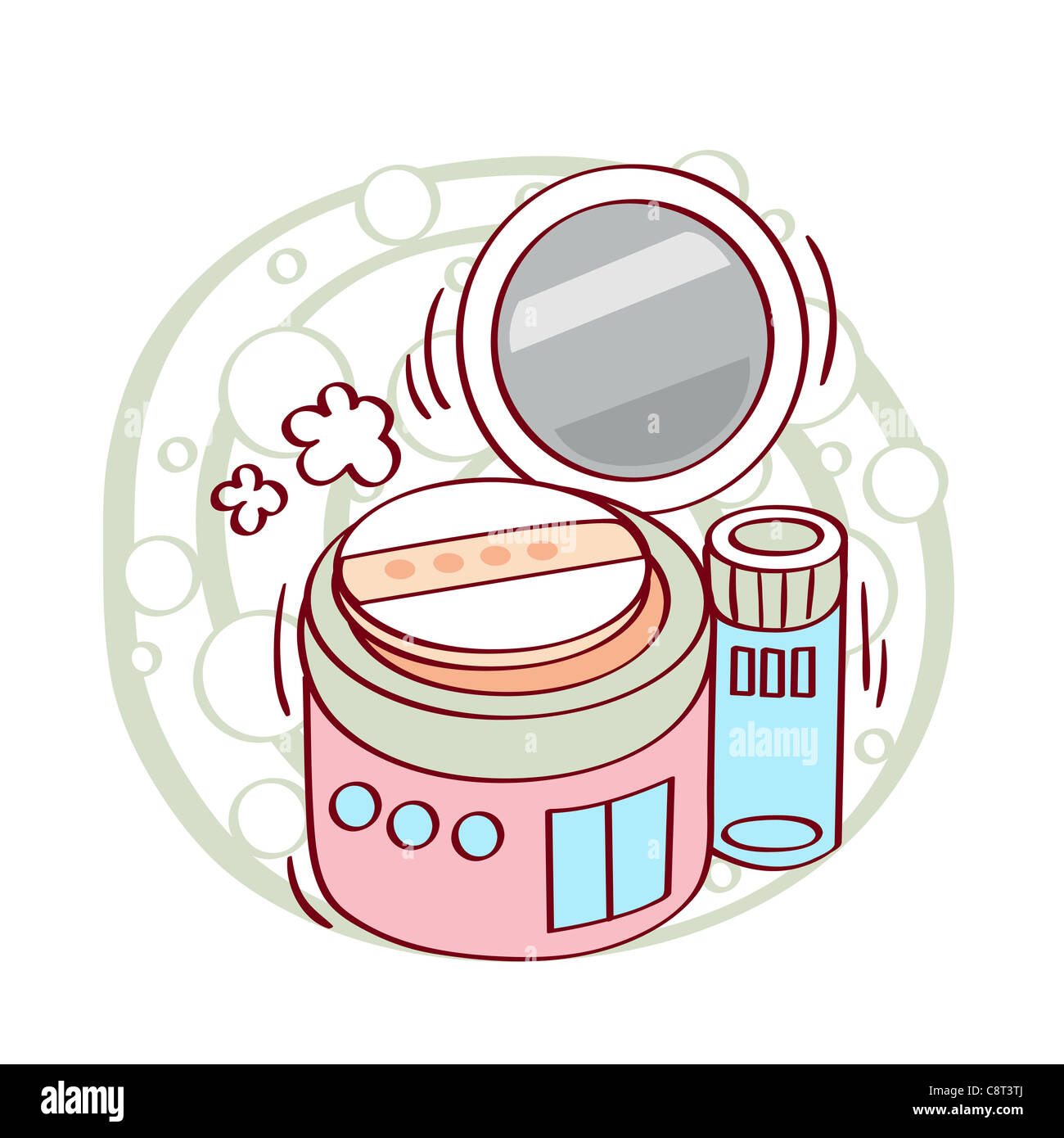 Illustration of powder with compact Stock Photo - Alamy