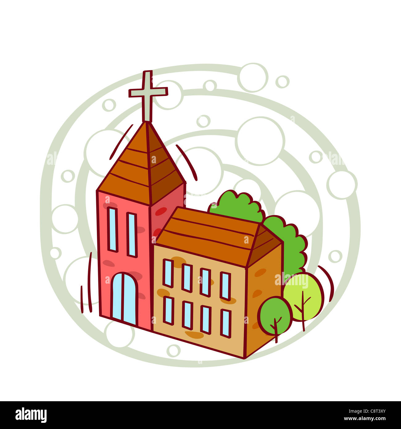Illustration of church Stock Photo - Alamy