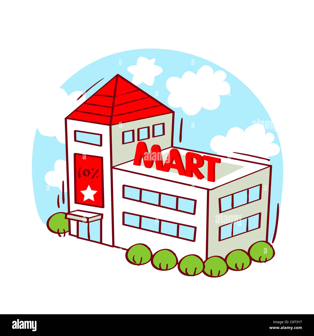 Illustration of shopping mart Stock Photo - Alamy