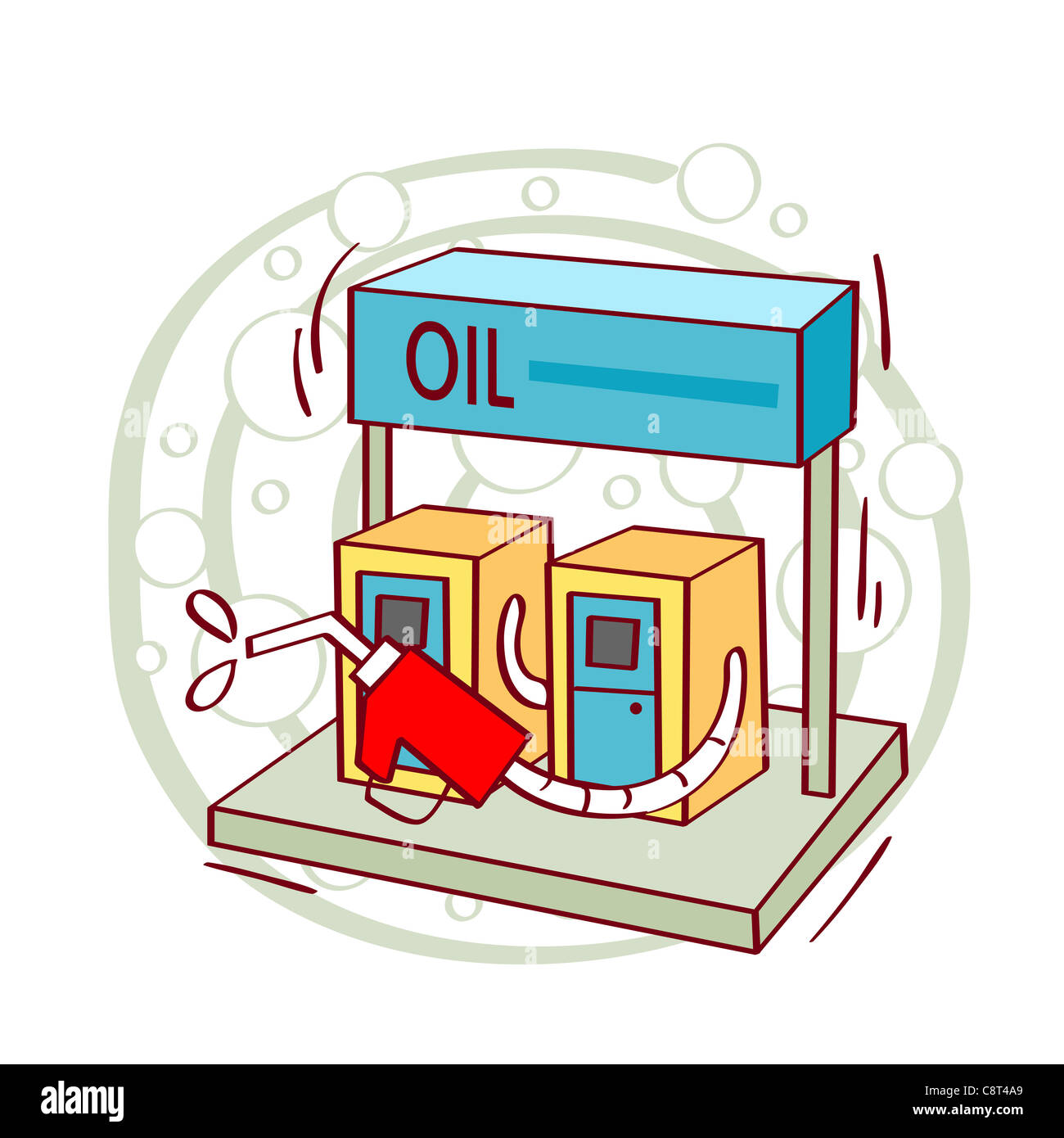 Illustration of gas station Stock Photo - Alamy
