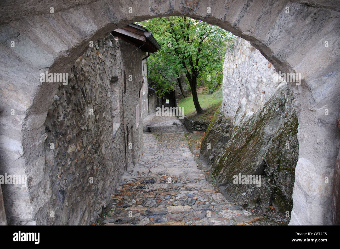 NArrow streets around Sion Cathedral , Sion, Switzerland Stock Photo ...