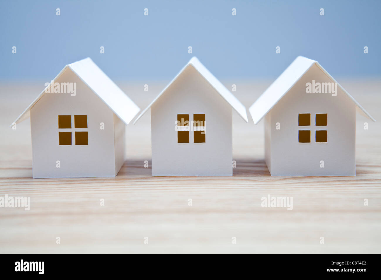 Three House Model Stock Photo - Alamy