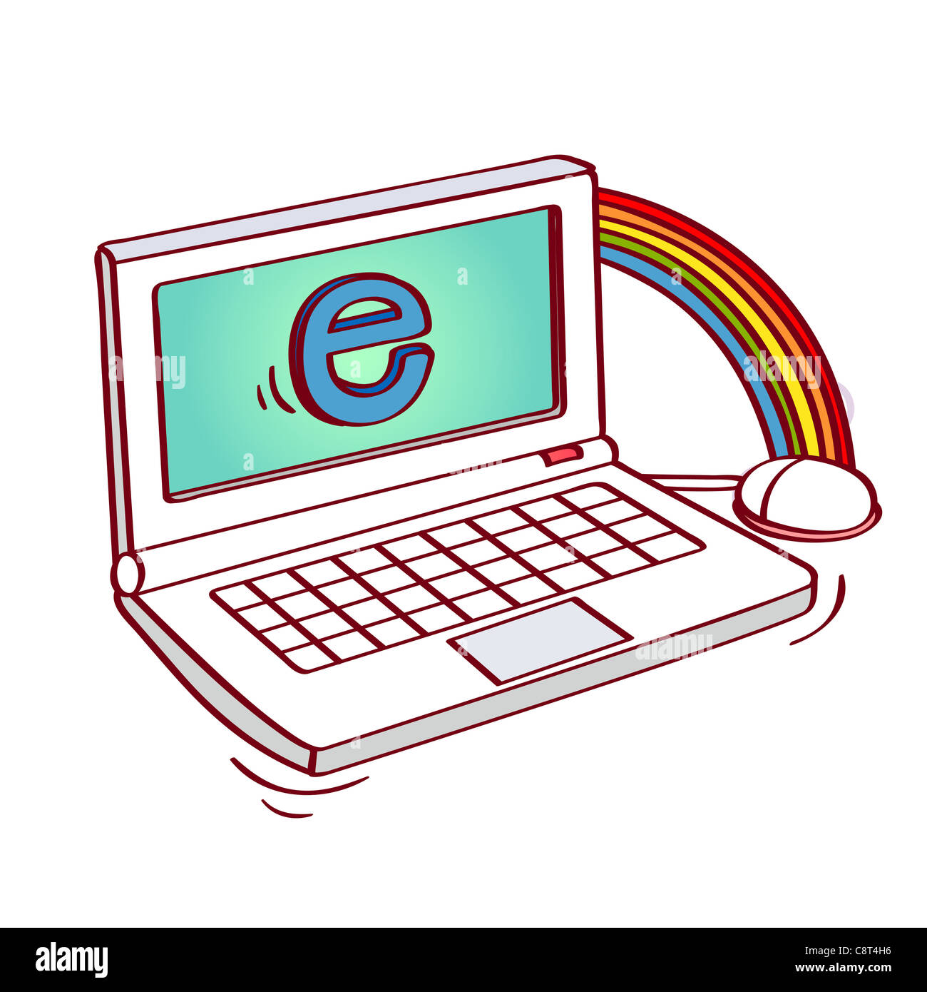 Internet sign on laptop with rainbow in the background Stock Photo - Alamy