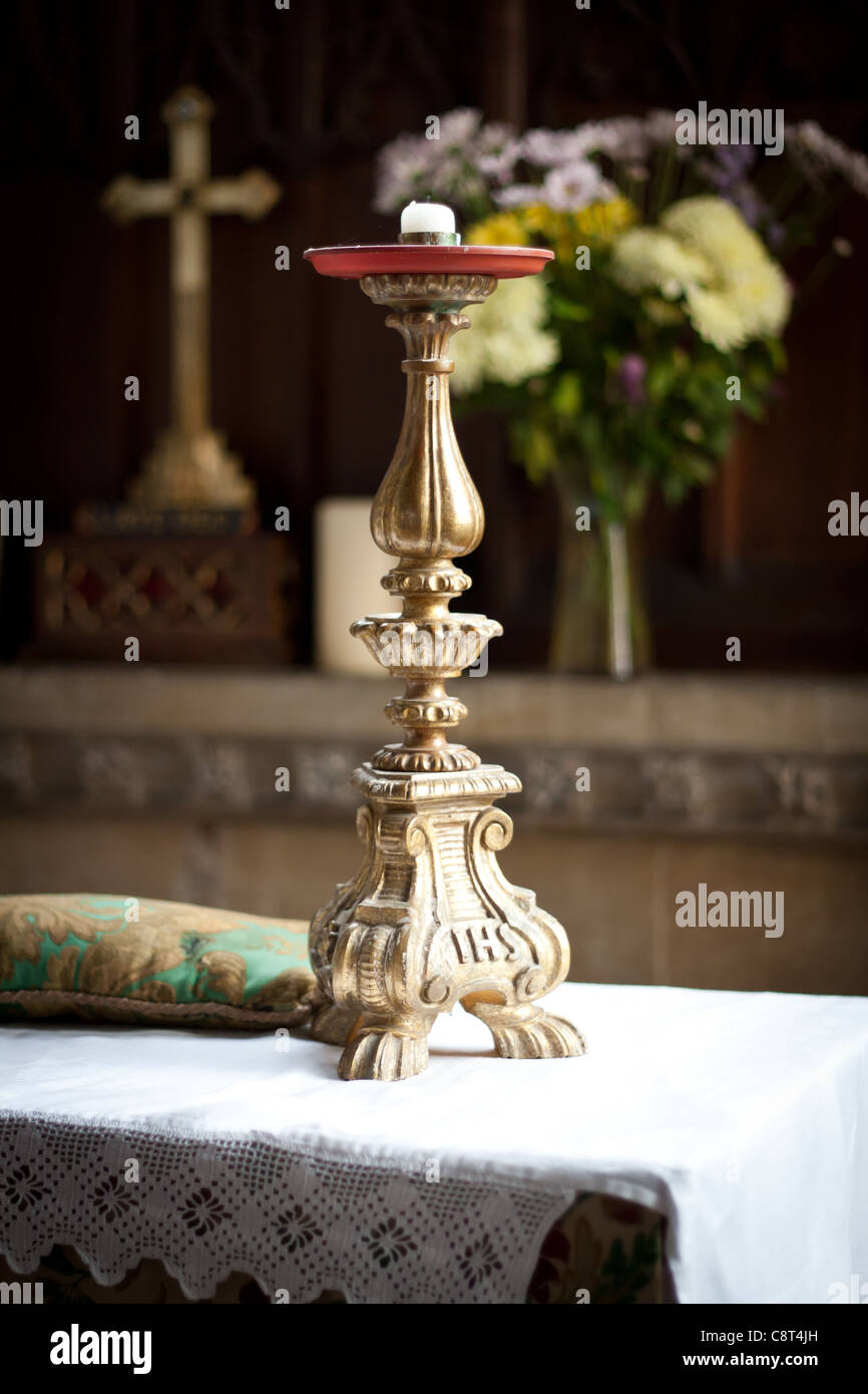 The Holy candle which is a religious candle stick used in a Church ...