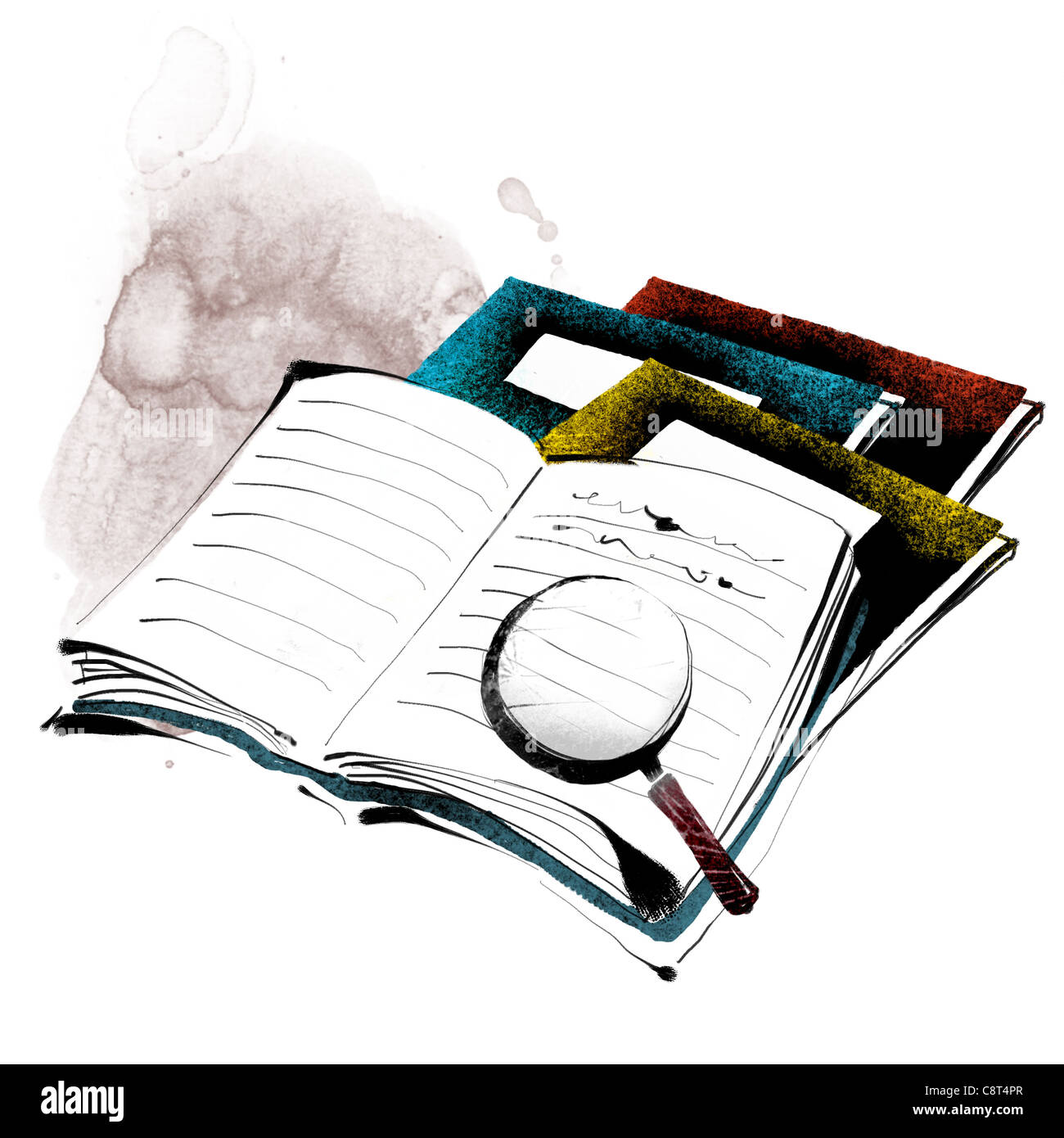 Magnifying glass over copy Cut Out Stock Images & Pictures - Alamy