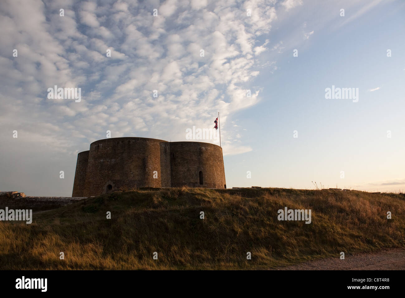 Clouds at dusk at the Slaughden Martello Tower, Aldeburgh, Suffolk ...