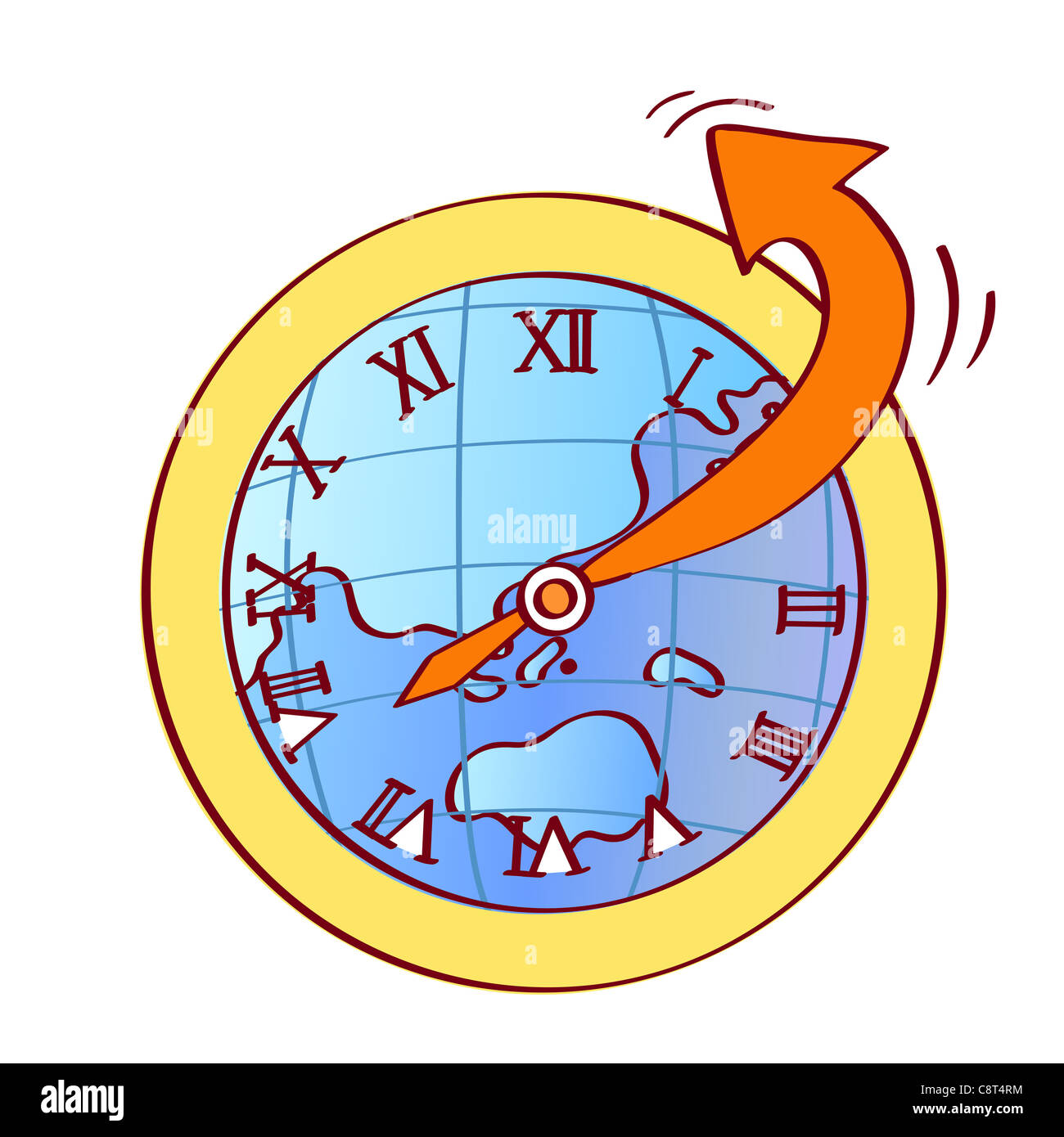 Illustration of a clock with arrow minuet sign Stock Photo - Alamy