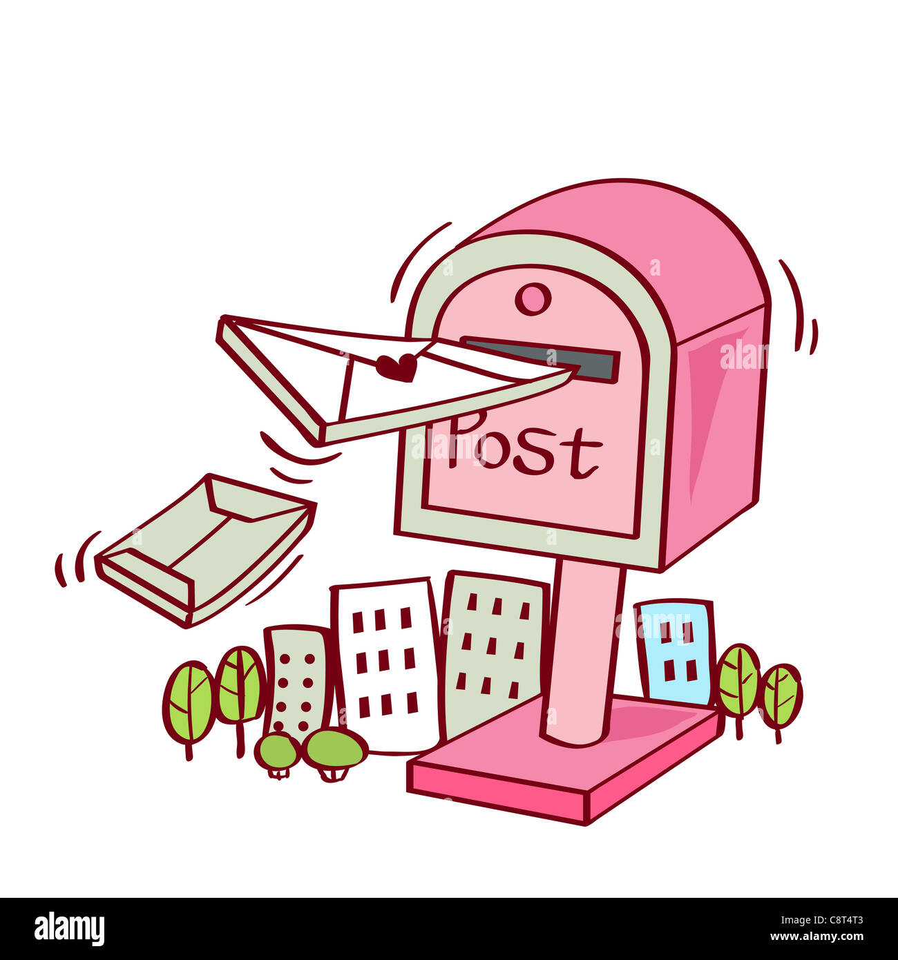 Letter inserting in mailbox Stock Photo - Alamy