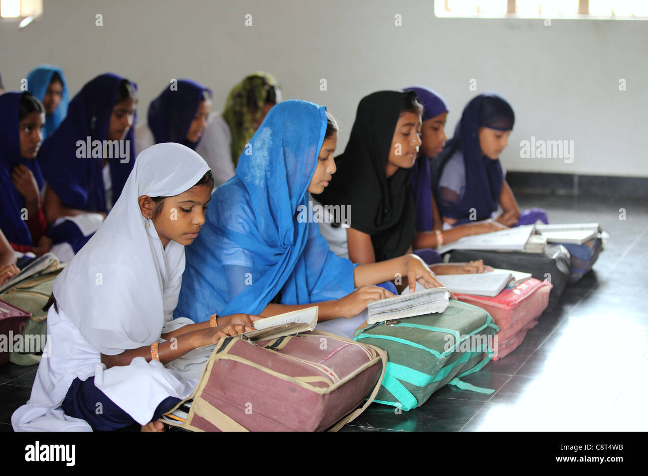 Muslim Indian girls at school Andhra Pradesh South India Stock Photo ...