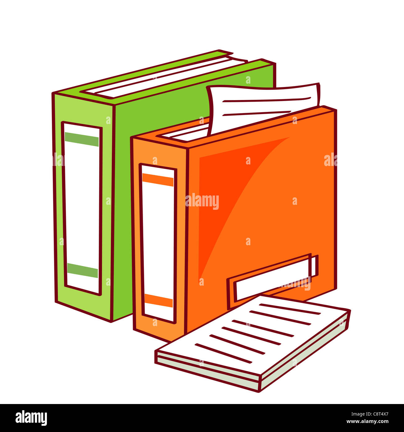 Document in file on white background Stock Photo - Alamy