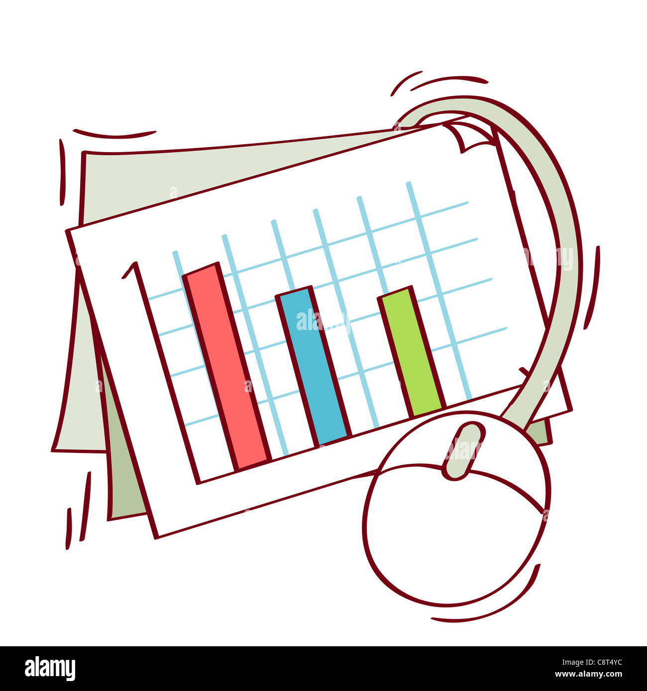 Computer mouse with graph Stock Photo - Alamy