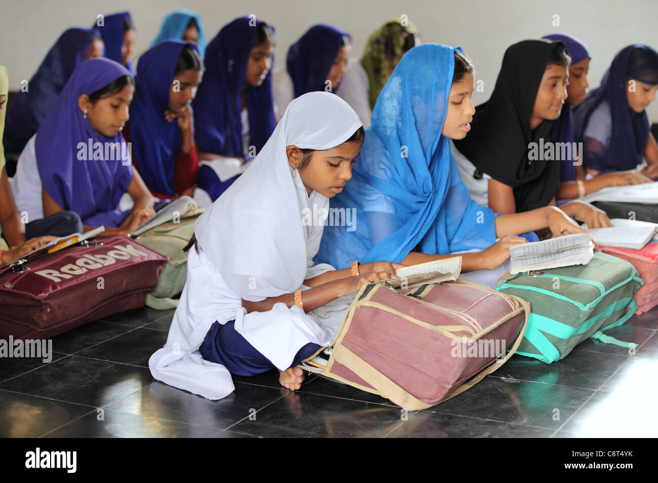 Muslim Indian girls at school Andhra Pradesh South India Stock Photo ...