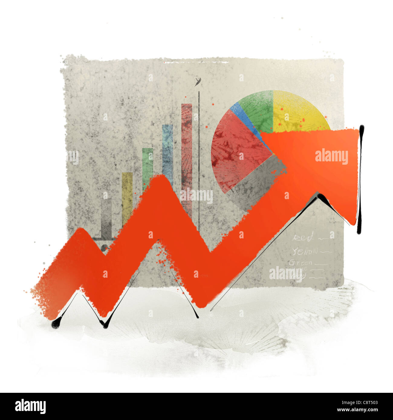Graph And Arrow Moving Upward Stock Photo - Alamy