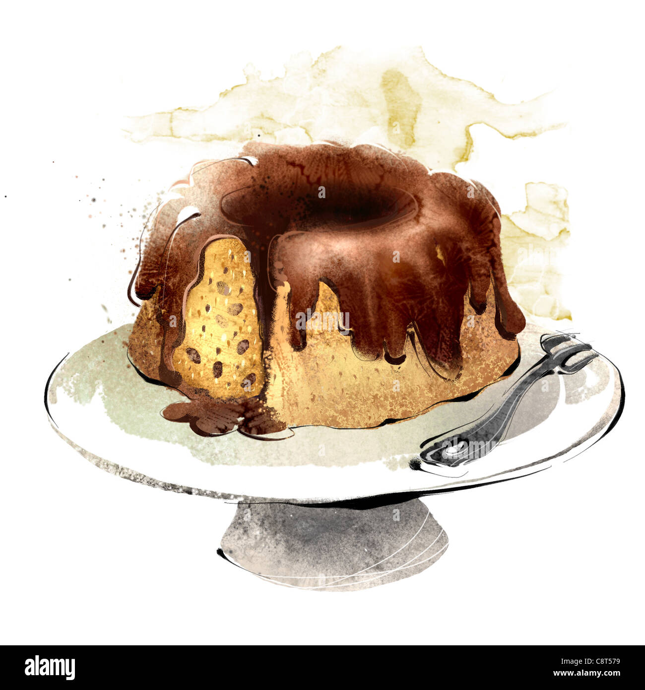 Cake On Cake Stand Stock Photo - Alamy