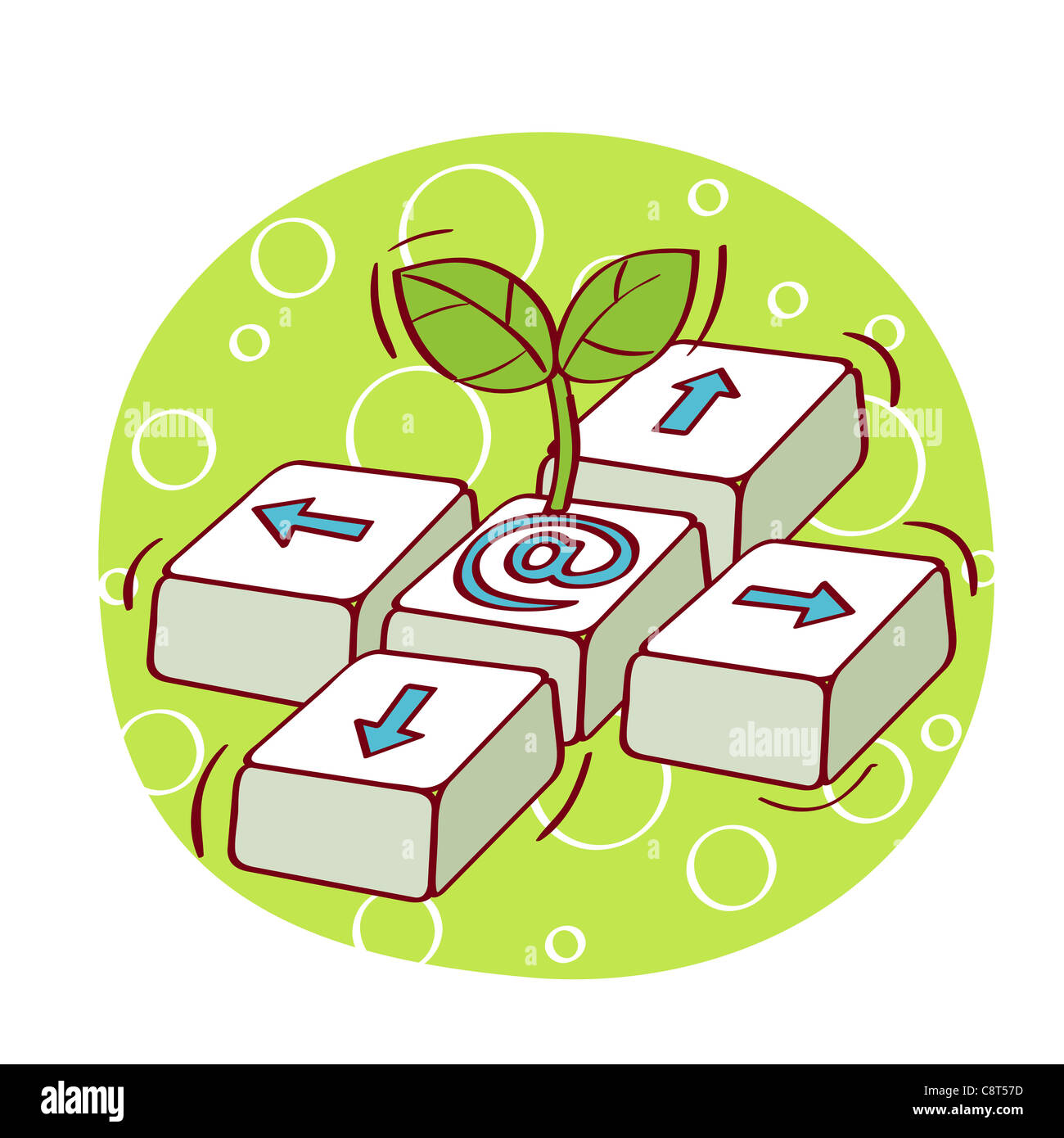 E-mail symbol with plant on it Stock Photo - Alamy