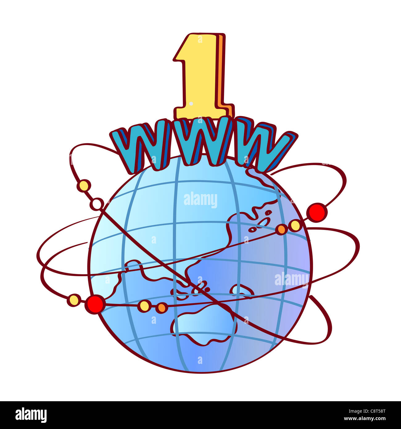 Number 1 on top of globe Stock Photo - Alamy
