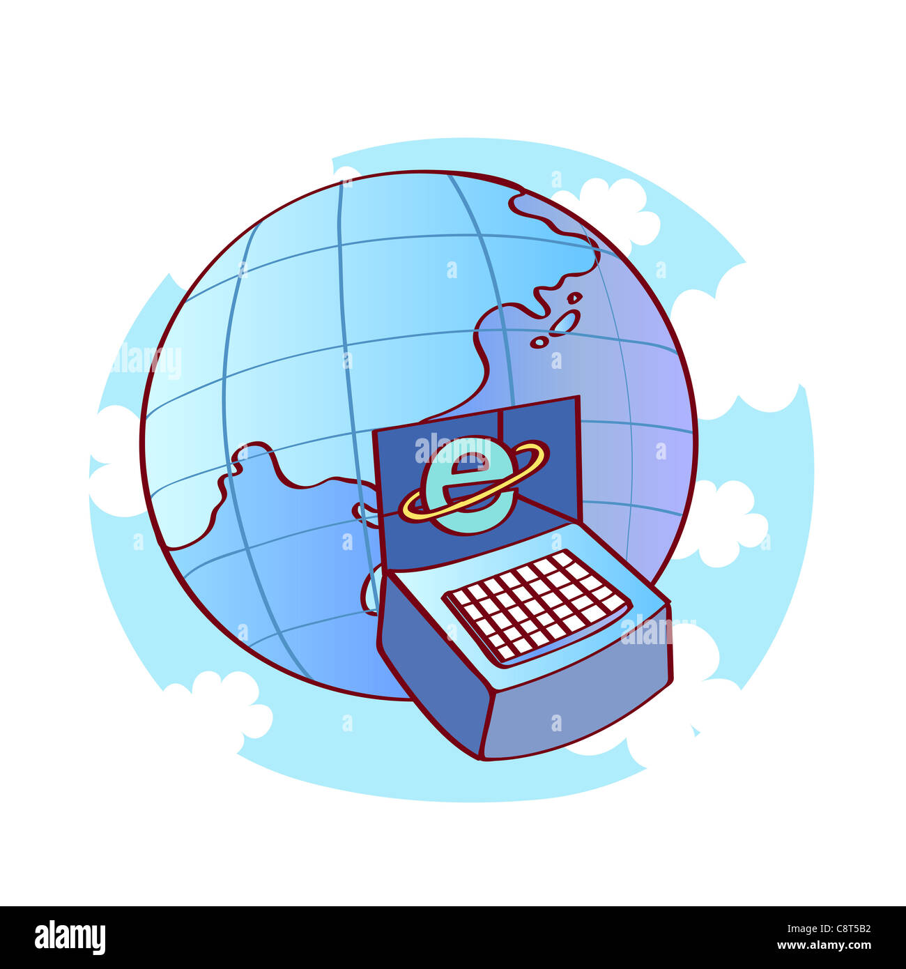 Concept of earth and computer Stock Photo - Alamy