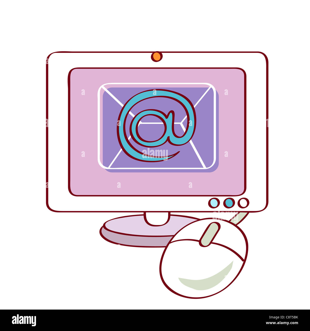 Illustration of At' Symbol on computer screen Stock Photo - Alamy