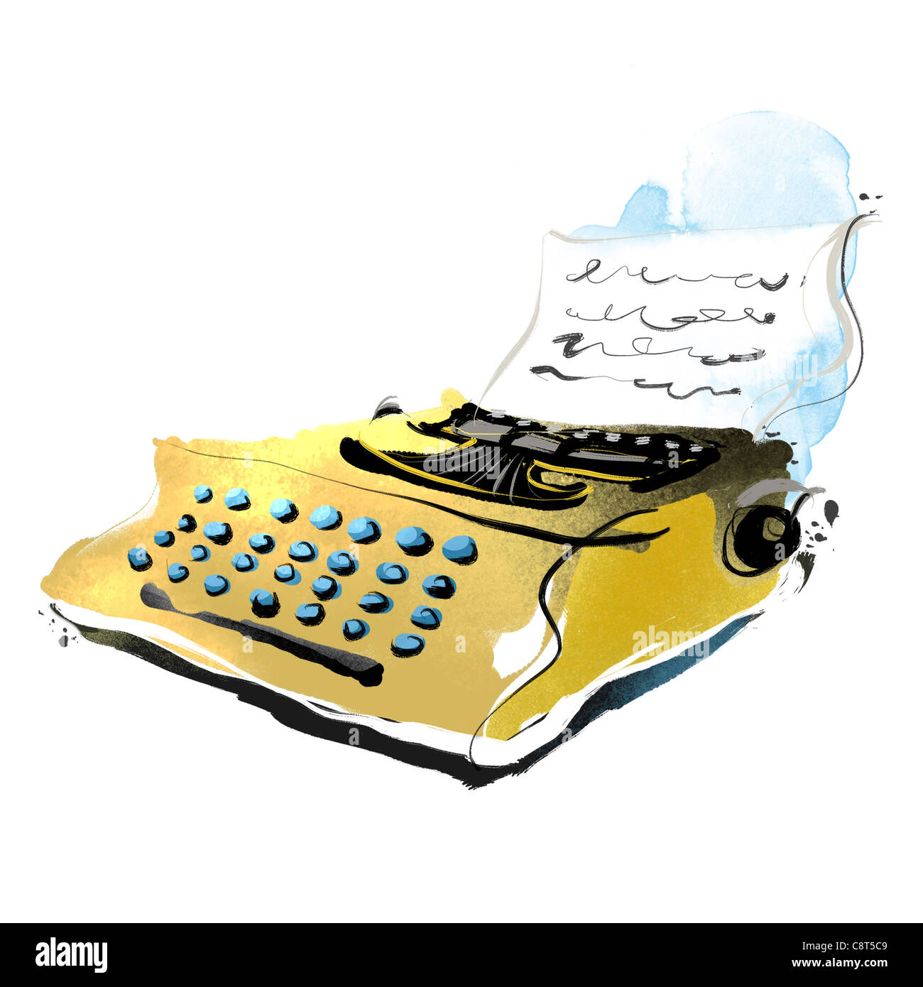 Typewriter And Paper Stock Photo - Alamy
