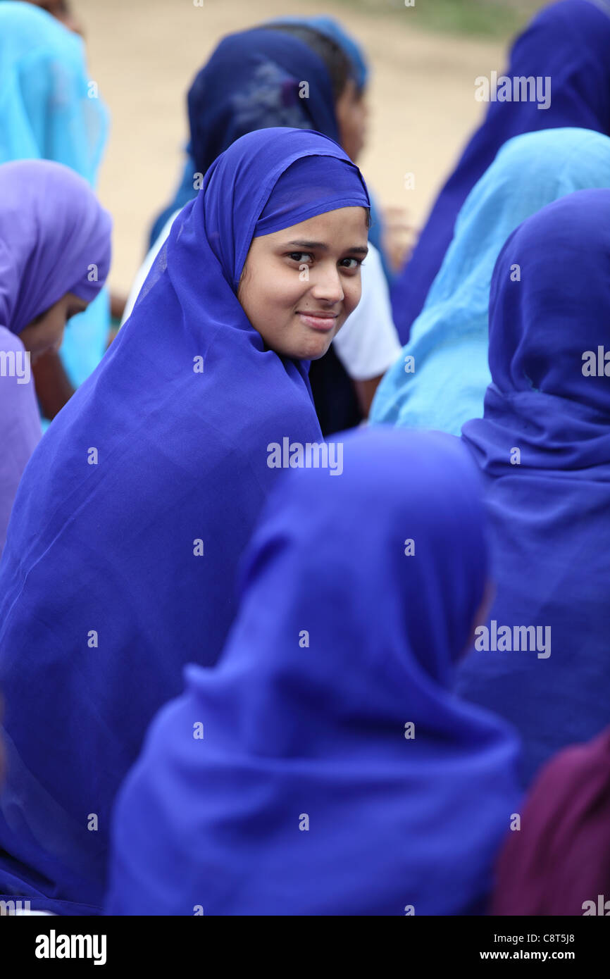 Muslim Indian girls at school Andhra Pradesh South India Stock Photo ...