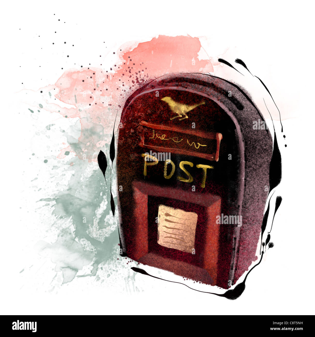 Old fashioned post box Cut Out Stock Images & Pictures - Alamy
