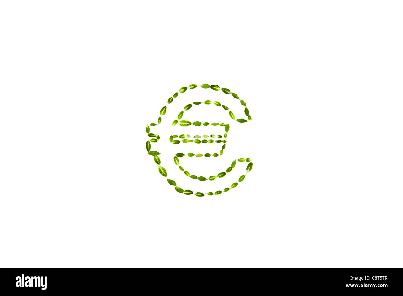 Euro Sign Drawn With Leafs Stock Photo - Alamy