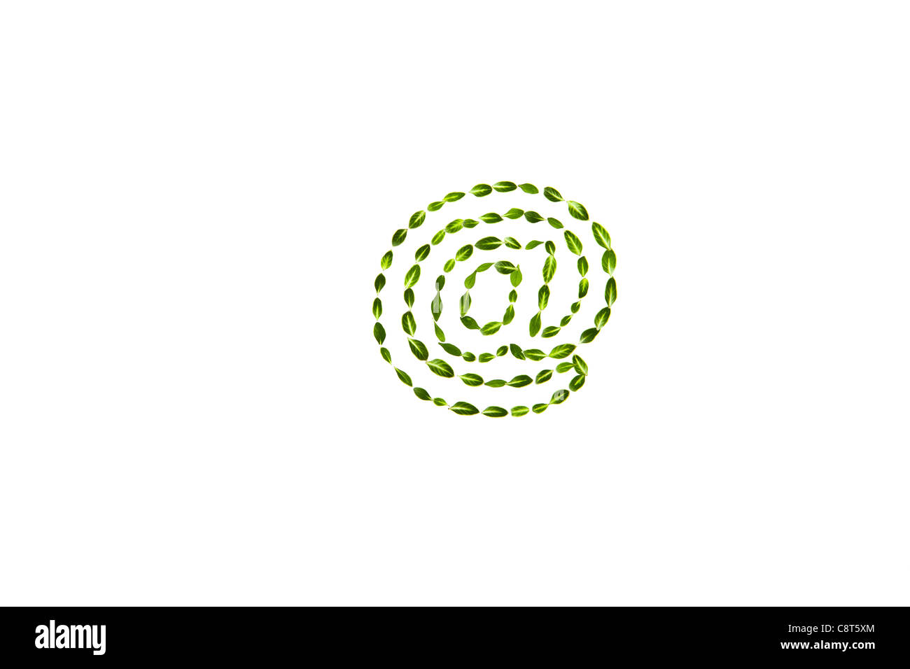 At The Rate Symbol Drawn With Leafs Stock Photo - Alamy