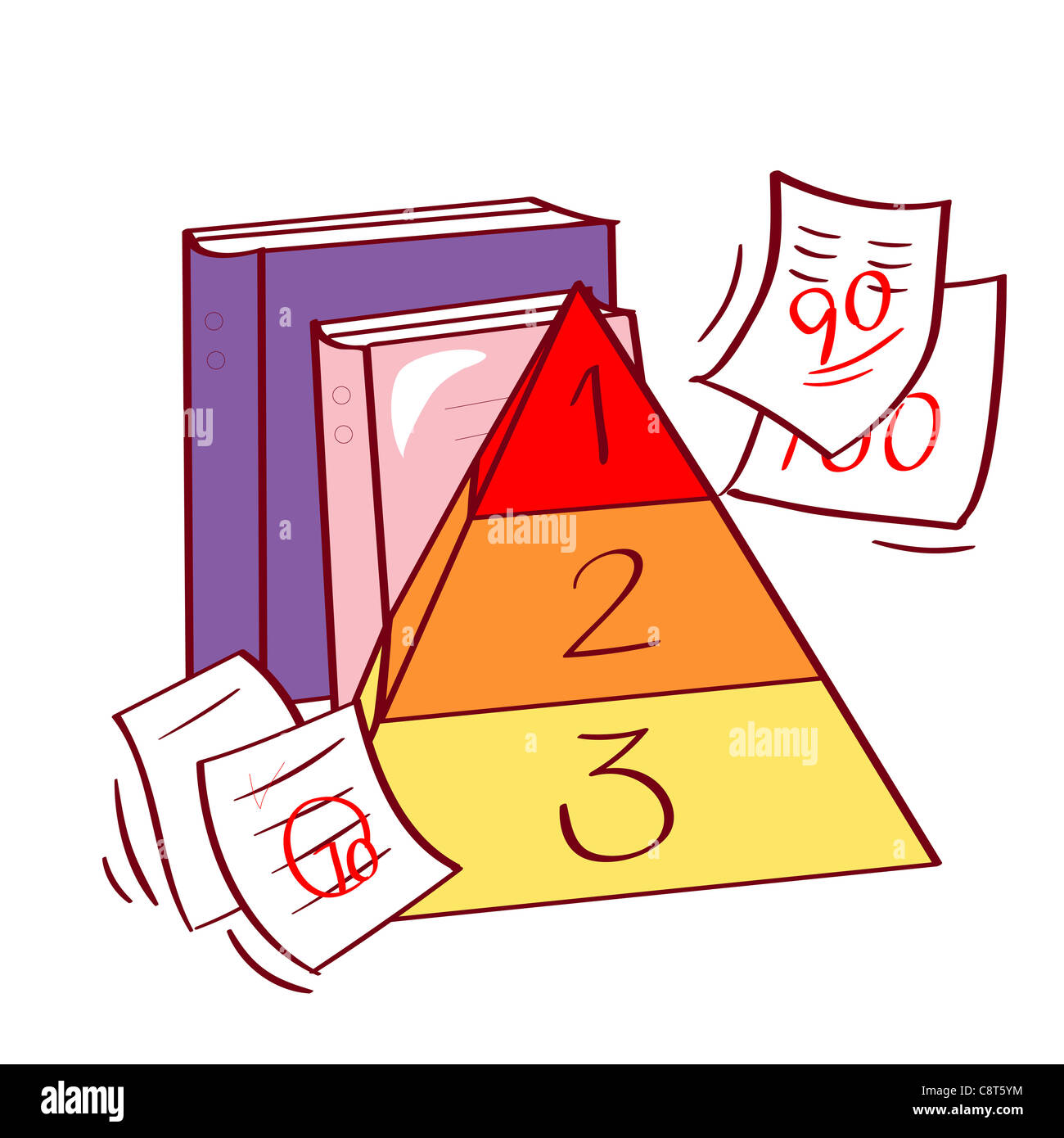 Illustration of pyramid with numbers on it Stock Photo - Alamy