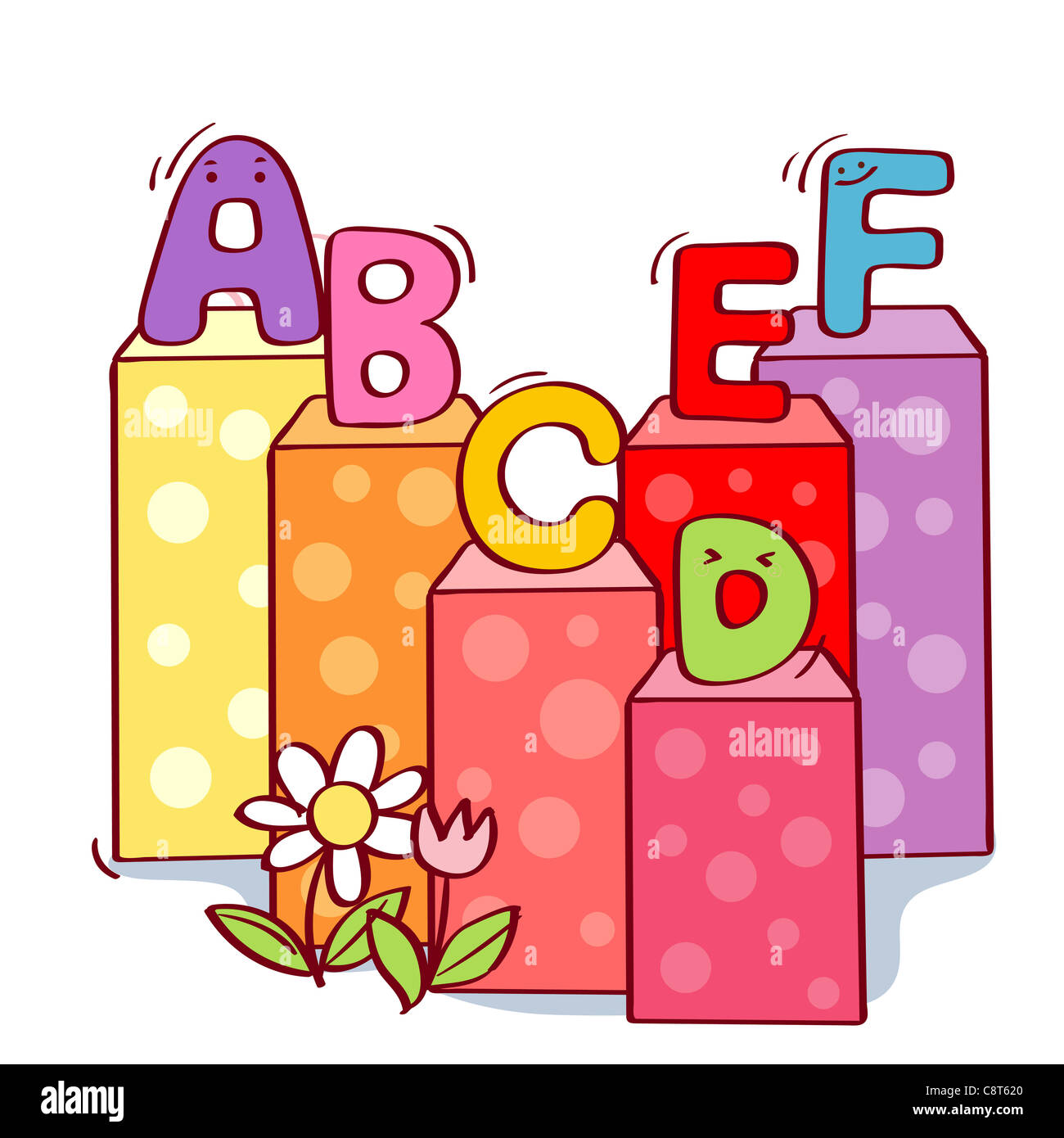 Illustration of alphabets on bar graph Stock Photo - Alamy