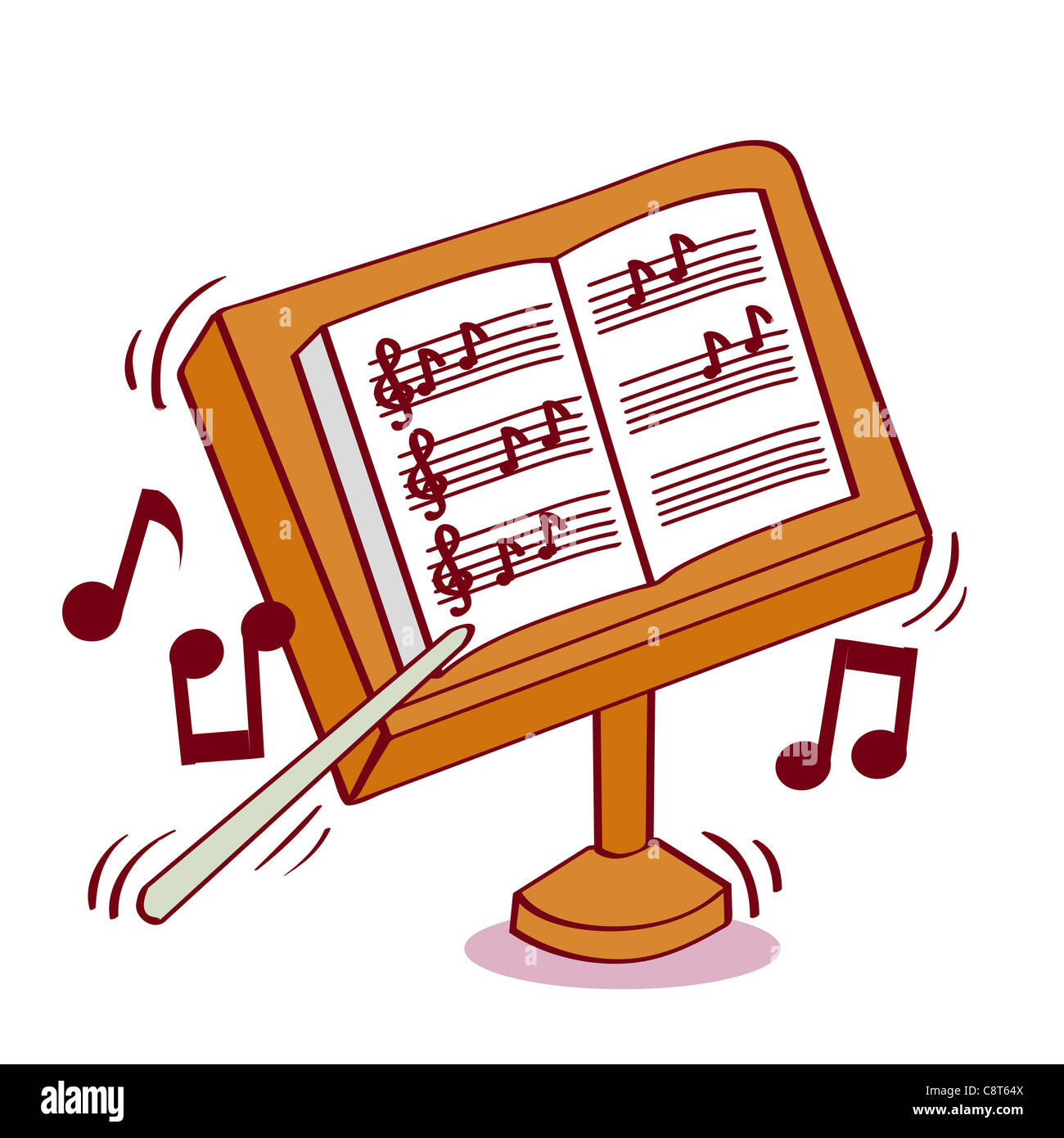 Illustration of musical notes on paper sheet Stock Photo - Alamy
