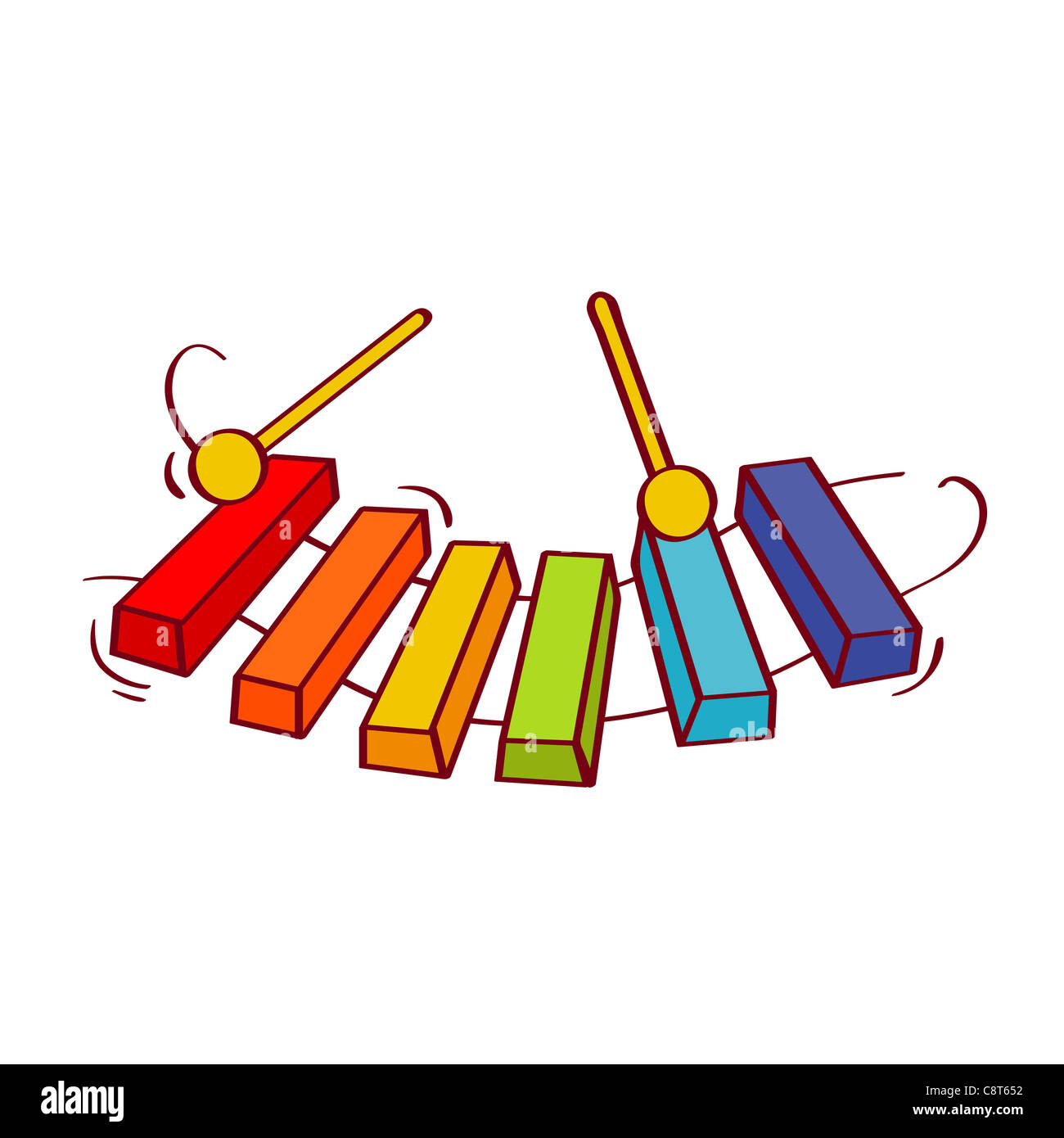 Multi colored xylophone music Cut Out Stock Images & Pictures - Alamy