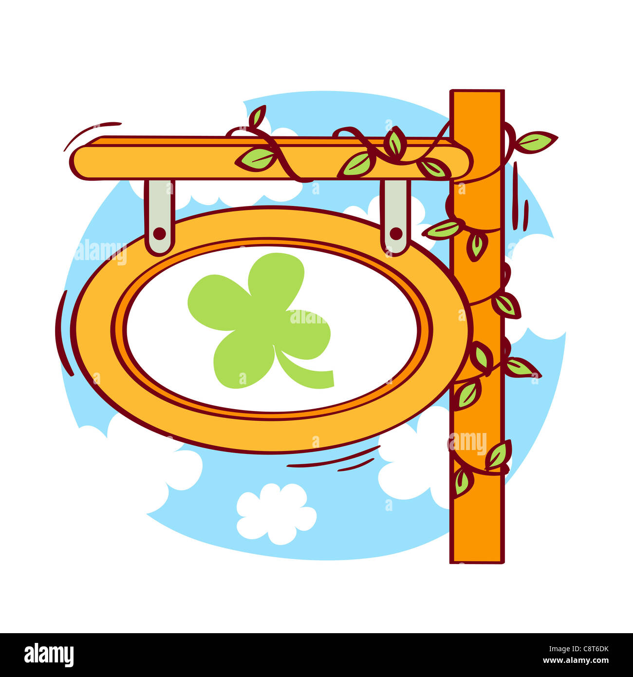 Illustration of hanging board Stock Photo - Alamy