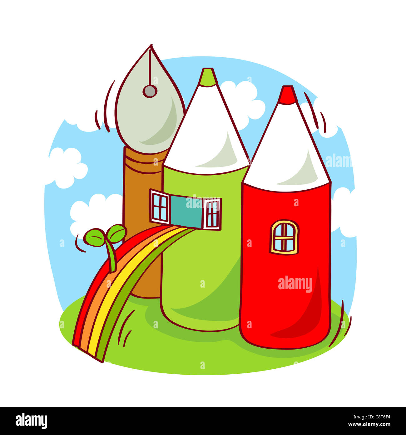 Pencil plant growth Cut Out Stock Images & Pictures - Alamy